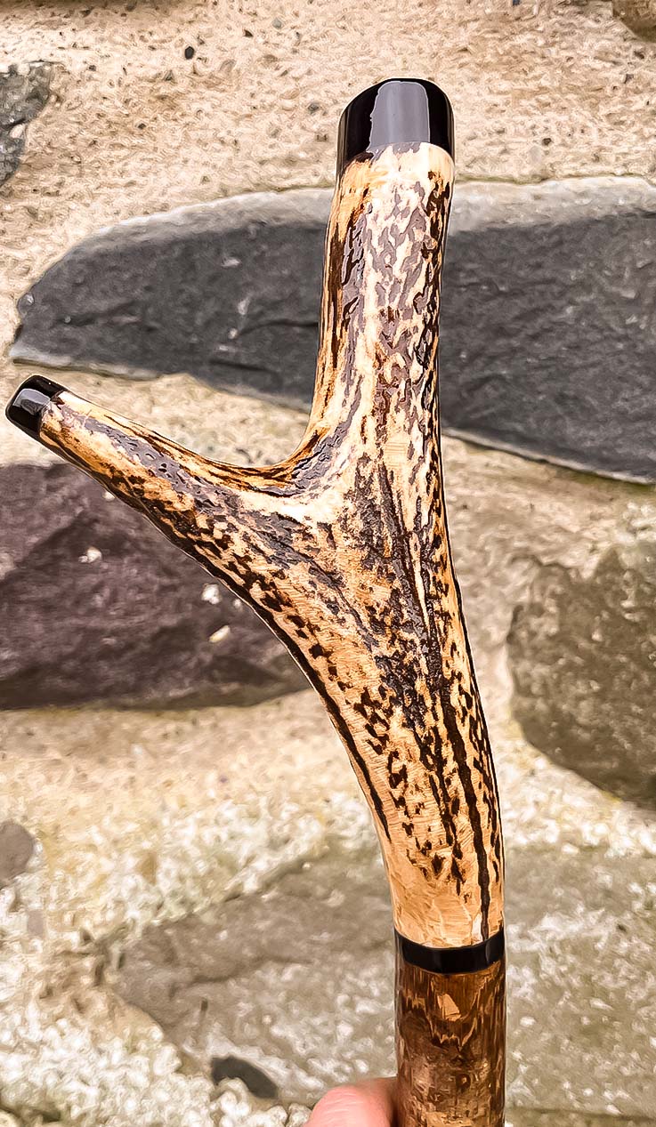 Staghorn Thumbstick Handled Wading Staff Stick by Helen Elizabeth Studios